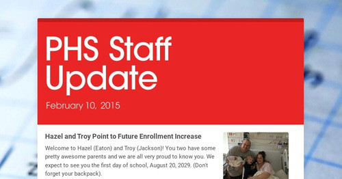 PHS Staff Update | Smore Newsletters