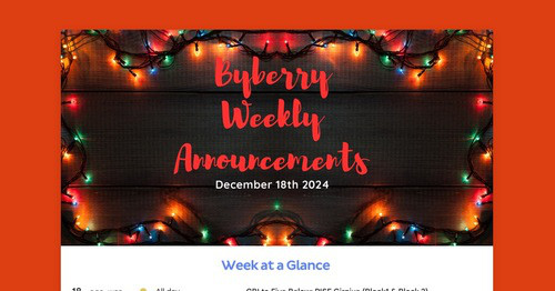 12/18 - Byberry Announcements | Smore Newsletters