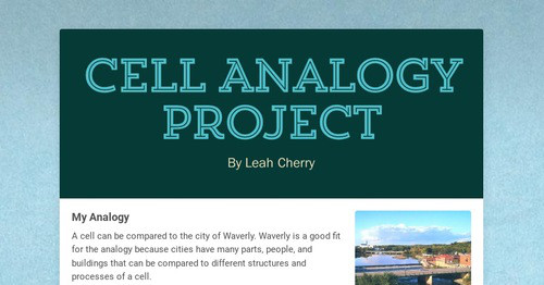 Cell Analogy Project | Smore Newsletters