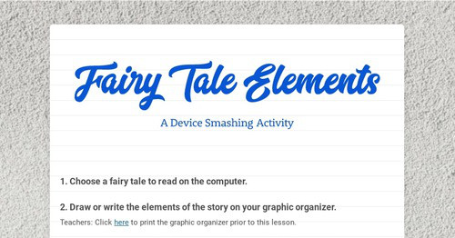 Fairy Tale Elements | Smore Newsletters for Education