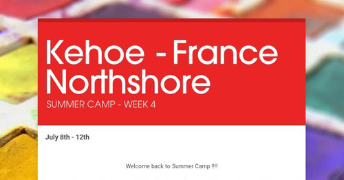 Kehoe - France Northshore | Smore Newsletters for Education