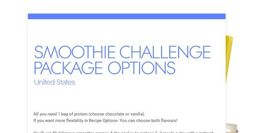 SMOOTHIE CHALLENGE PACKAGE OPTIONS | Smore Newsletters for Business