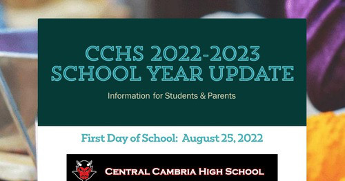 CCHS 2022-2023 School Year Update | Smore Newsletters