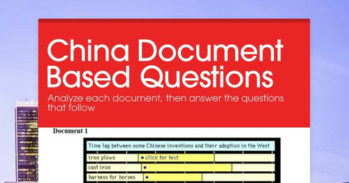 China Document Based Questions | Smore Newsletters