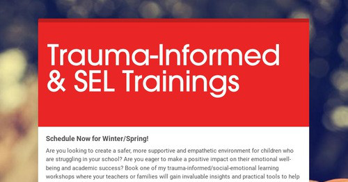Trauma-Informed & SEL Trainings | Smore Newsletters for Business
