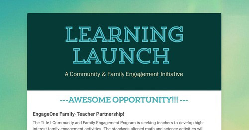 Learning Launch | Smore Newsletters