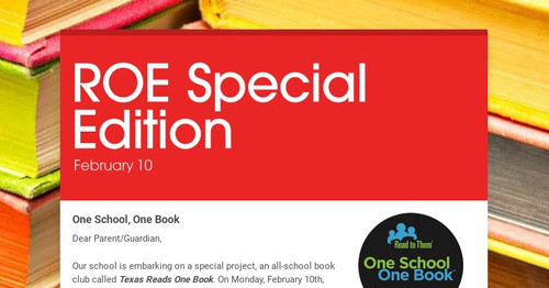 ROE Special Edition | Smore Newsletters