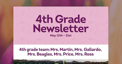 4th Grade Newsletter | Smore Newsletters