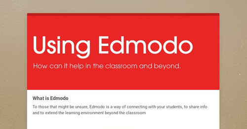 Using Edmodo | Smore Newsletters