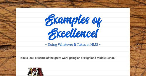 Examples of Excellence! | Smore Newsletters