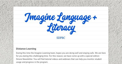 Imagine Language + Literacy | Smore Newsletters