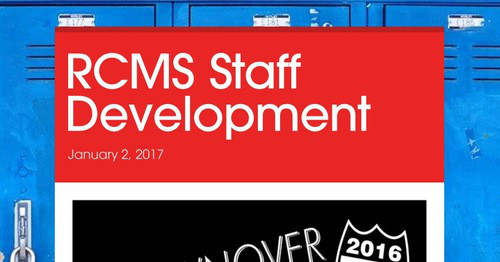 RCMS Staff Development | Smore Newsletters