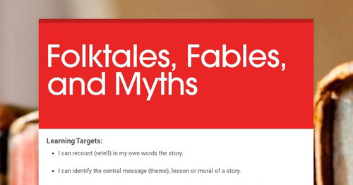 Folktales, Fables, and Myths | Smore Newsletters