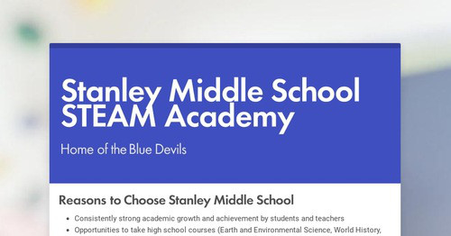 Stanley Middle School STEAM Academy | Smore Newsletters for Education