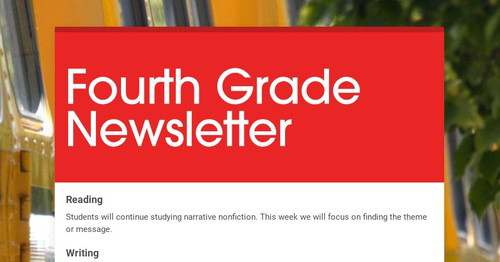 Fourth Grade Newsletter | Smore Newsletters