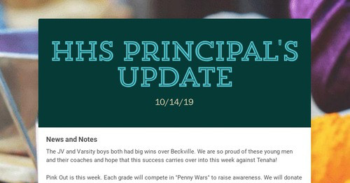 HHS Principal's Update | Smore Newsletters for Education