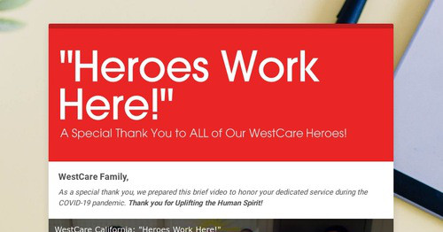 "Heroes Work Here!" | Smore Newsletters