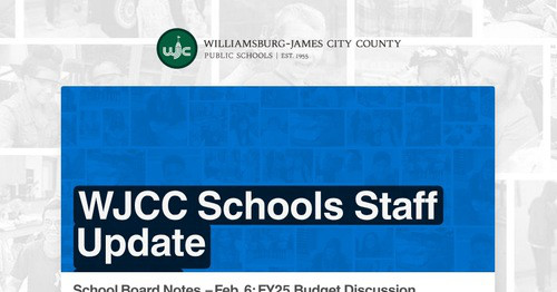 WJCC Schools Staff Update | Smore Newsletters