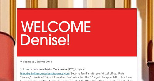 WELCOME Denise! | Smore Newsletters