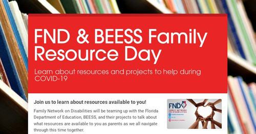 FND & BEESS Family Resource Day | Smore Newsletters