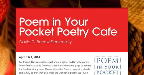 Poem in Your Pocket Poetry Cafe | Smore Newsletters