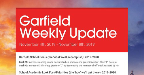 Garfield Weekly Update | Smore Newsletters