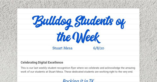 Bulldog Students of the Week
