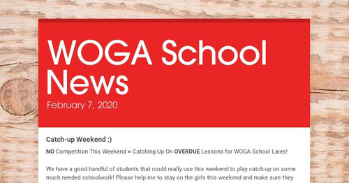 WOGA School News | Smore Newsletters