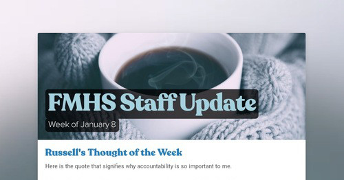 FMHS Staff Update | Smore Newsletters