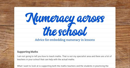 Numeracy across the school | Smore Newsletters