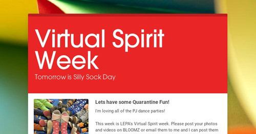 Virtual Spirit Week | Smore Newsletters for Education