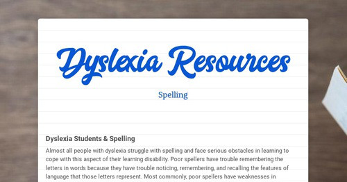 Dyslexia Resources | Smore Newsletters