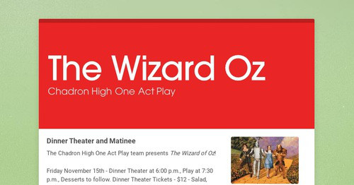 The Wizard Oz | Smore Newsletters