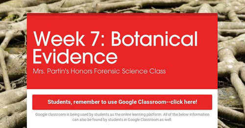 Week 7: Botanical Evidence | Smore Newsletters