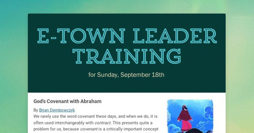 E-town Leader Training | Smore Newsletters