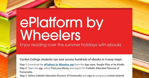 ePlatform by Wheelers | Smore Newsletters for Education