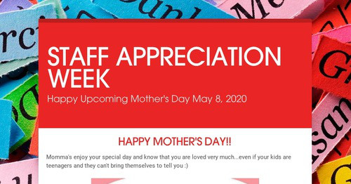 STAFF APPRECIATION WEEK | Smore Newsletters