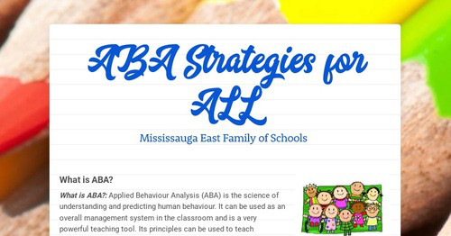 ABA Strategies for ALL | Smore Newsletters