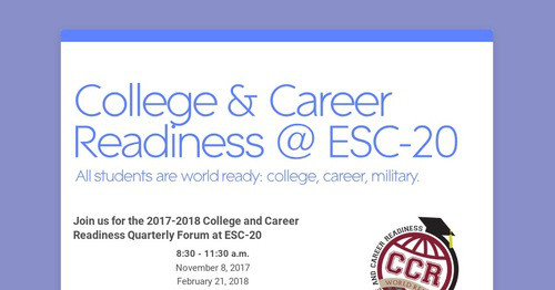 College & Career Readiness @ ESC-20 | Smore Newsletters