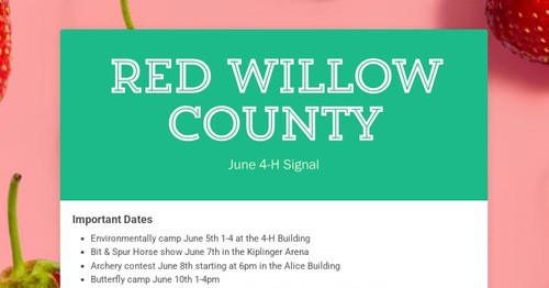 Red Willow County | Smore Newsletters for Education