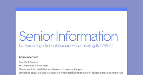 Senior Information | Smore Newsletters Senior Information | Smore Newsletters