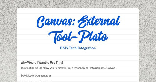 Canvas: External Tool-Plato | Smore Newsletters