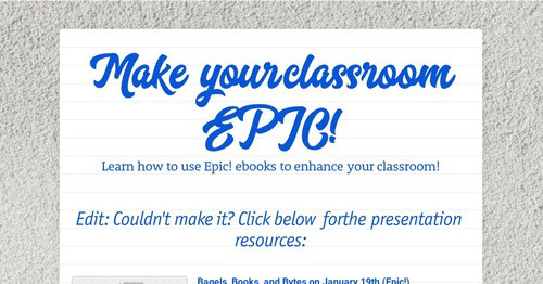 Make your classroom EPIC! | Smore Newsletters for Education