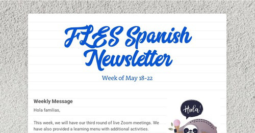 FLES Spanish Newsletter | Smore Newsletters