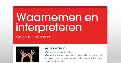 Waarnemen en interpreteren