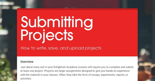Submitting Projects
