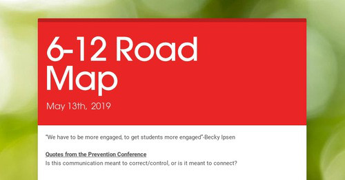 6-12 Road Map | Smore Newsletters