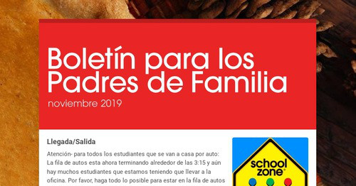 Boletín para los Padres de Familia | Smore Newsletters for Education