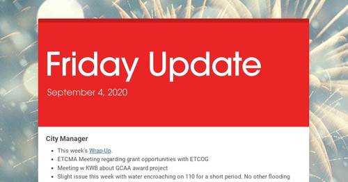 Friday Update | Smore Newsletters for Non-profit
