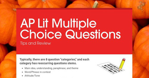 AP Lit Multiple Choice Questions | Smore Newsletters